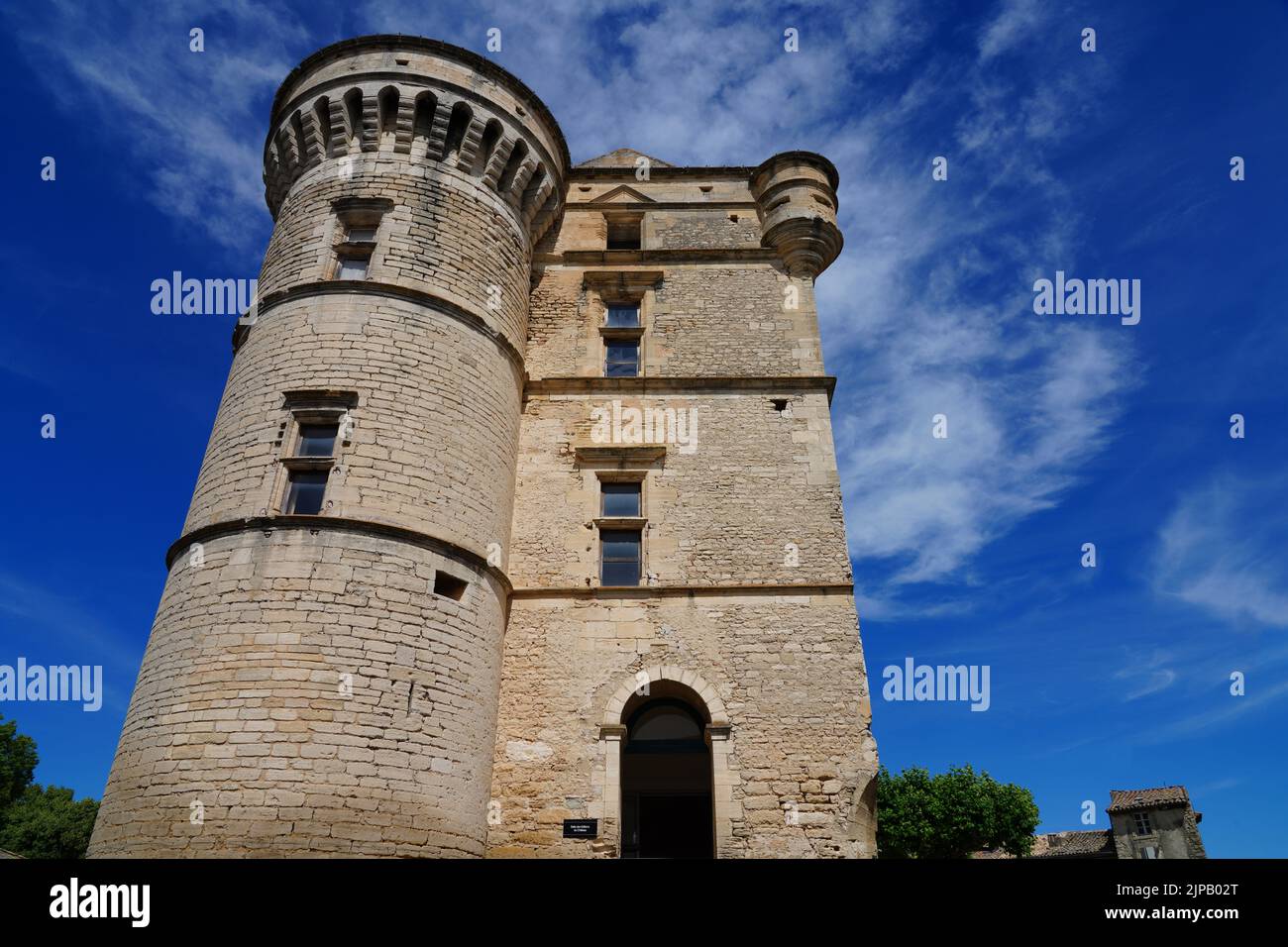 GORDES, FRANCE -1 JUL 2021- View of the Chateau de Gordes, a landmark ...
