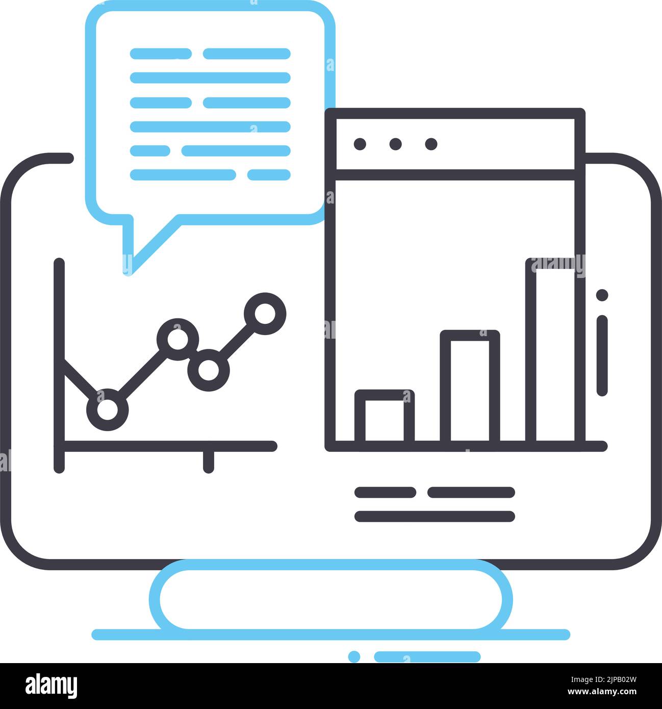 system analysis line icon, outline symbol, vector illustration, concept ...