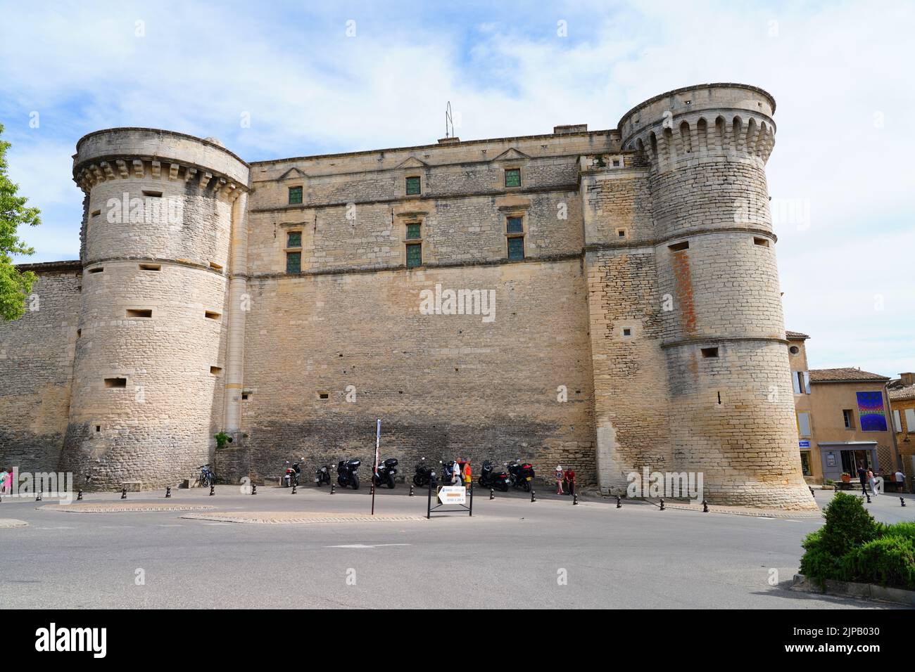 GORDES, FRANCE -1 JUL 2021- View of the Chateau de Gordes, a landmark ...