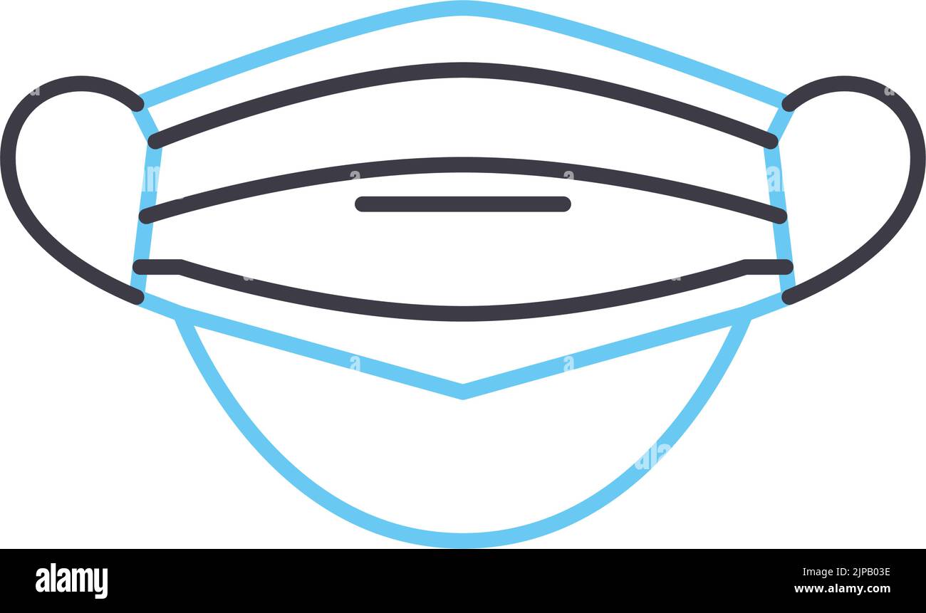 protective mask line icon, outline symbol, vector illustration, concept ...