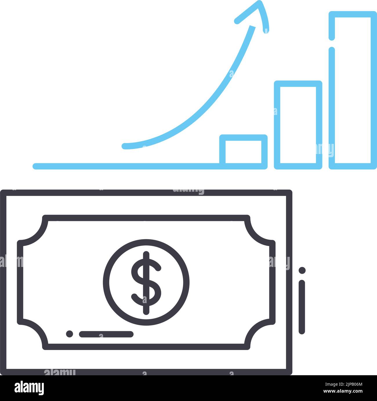 revenue line icon, outline symbol, vector illustration, concept sign ...