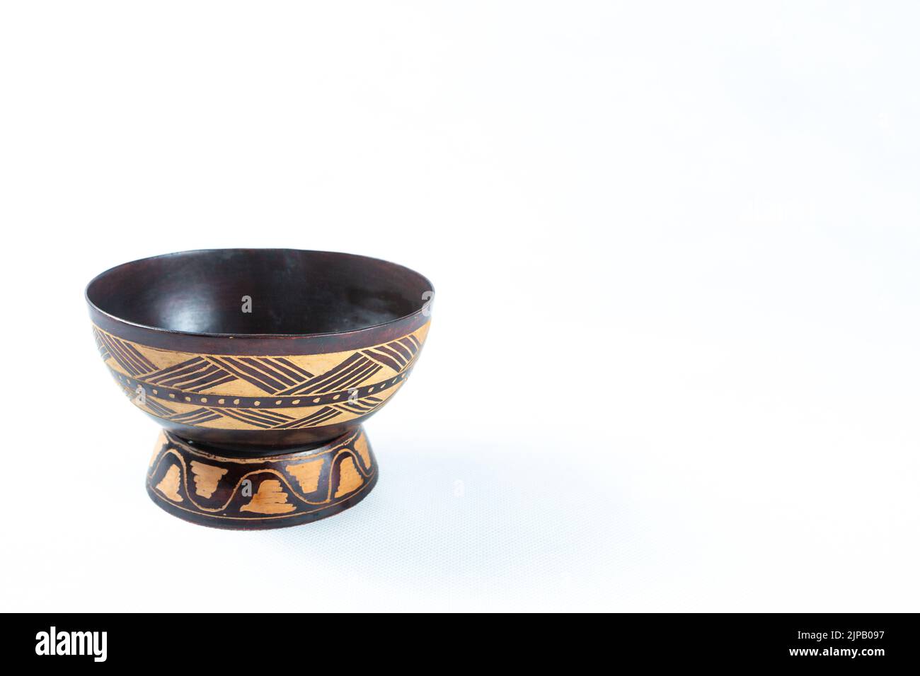 A natural bowl with indigenous design isolated on white background ...
