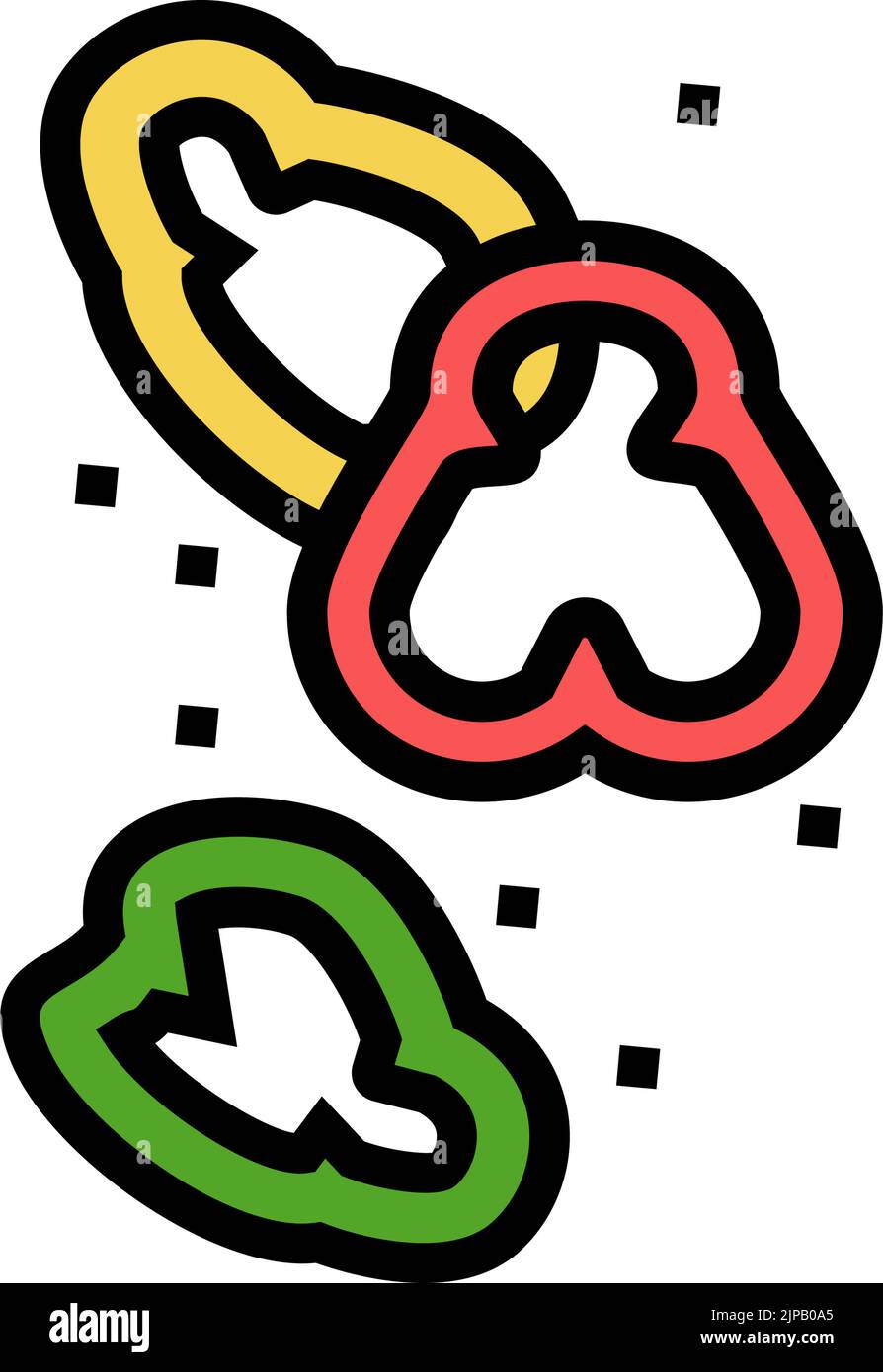 capsicum slice food cut color icon vector illustration Stock Vector ...