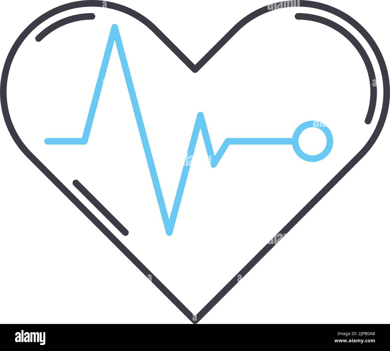 heartbeat line icon, outline symbol, vector illustration, concept sign ...