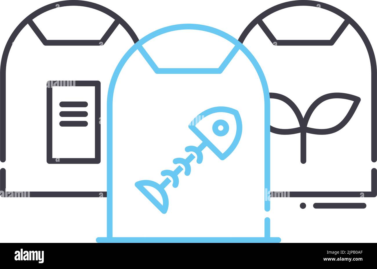 garbage segregation line icon, outline symbol, vector illustration ...