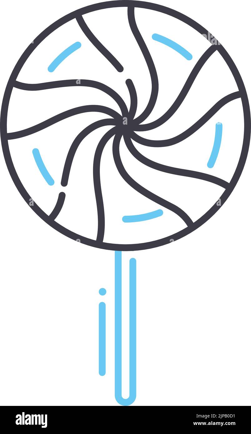 lollipop line icon, outline symbol, vector illustration, concept sign ...