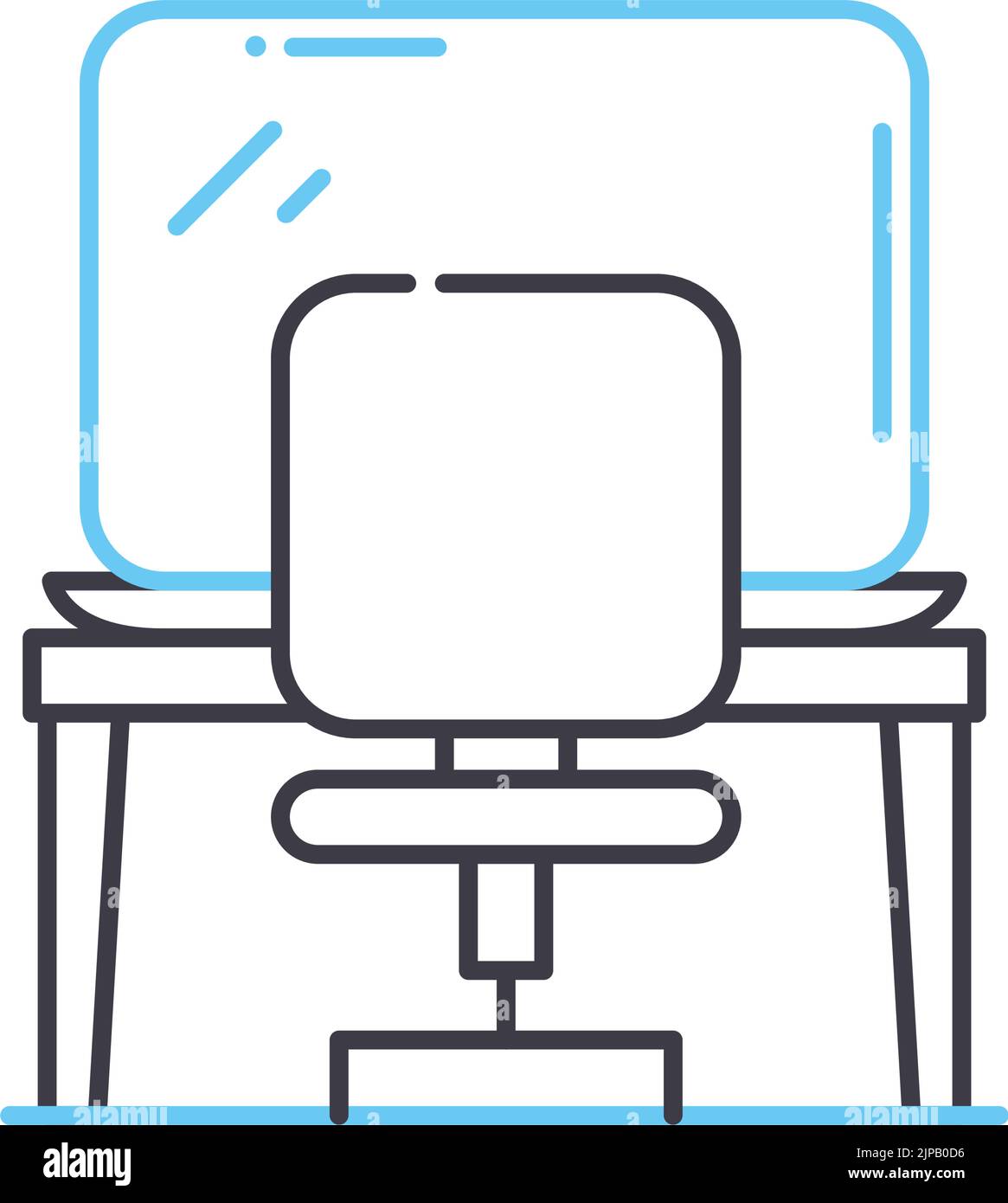 office line icon, outline symbol, vector illustration, concept sign ...