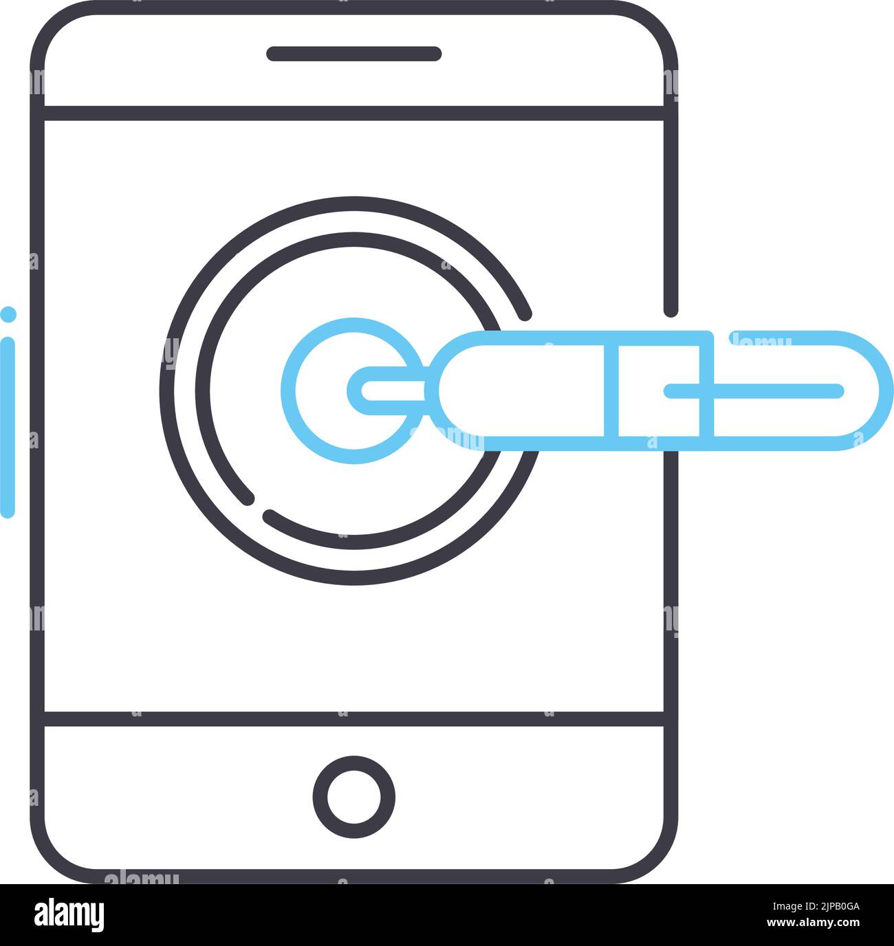 tablet line icon, outline symbol, vector illustration, concept sign ...