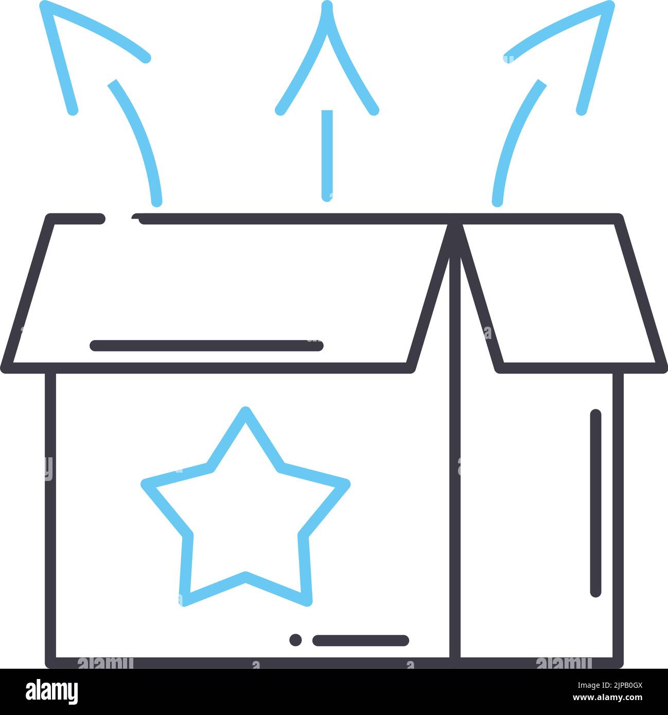 launch product line icon, outline symbol, vector illustration, concept ...