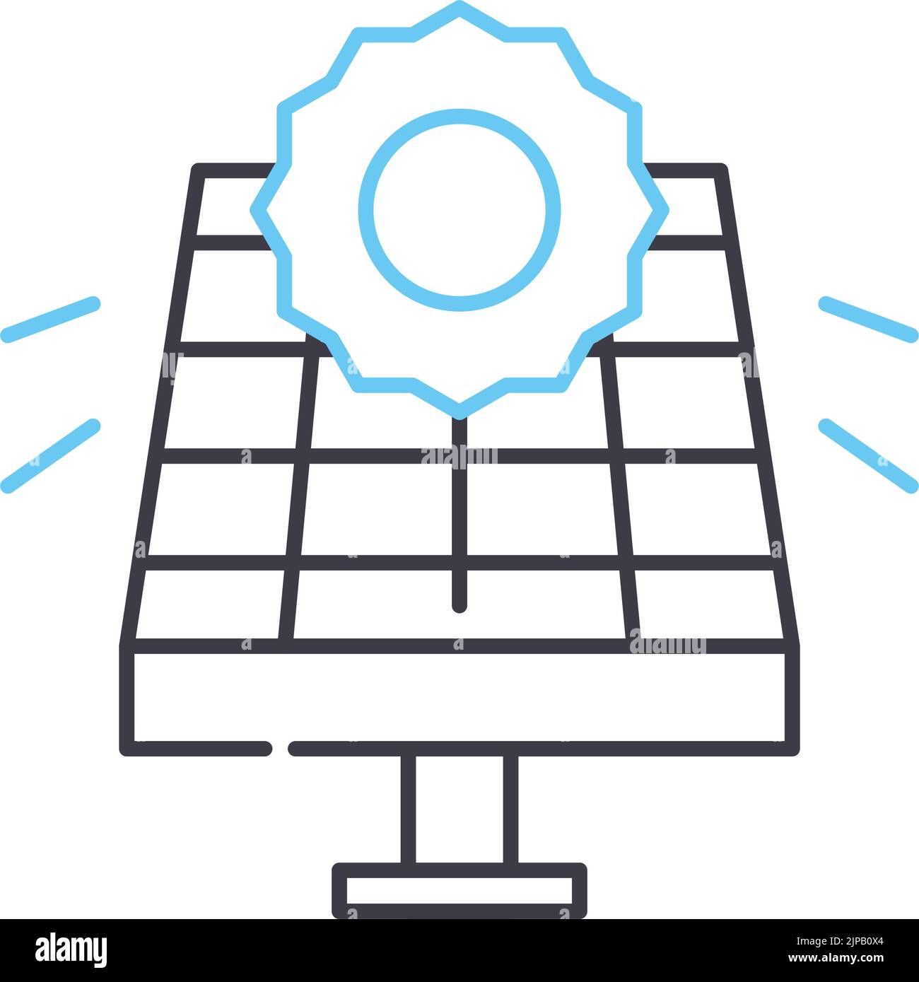 solar panel line icon, outline symbol, vector illustration, concept ...