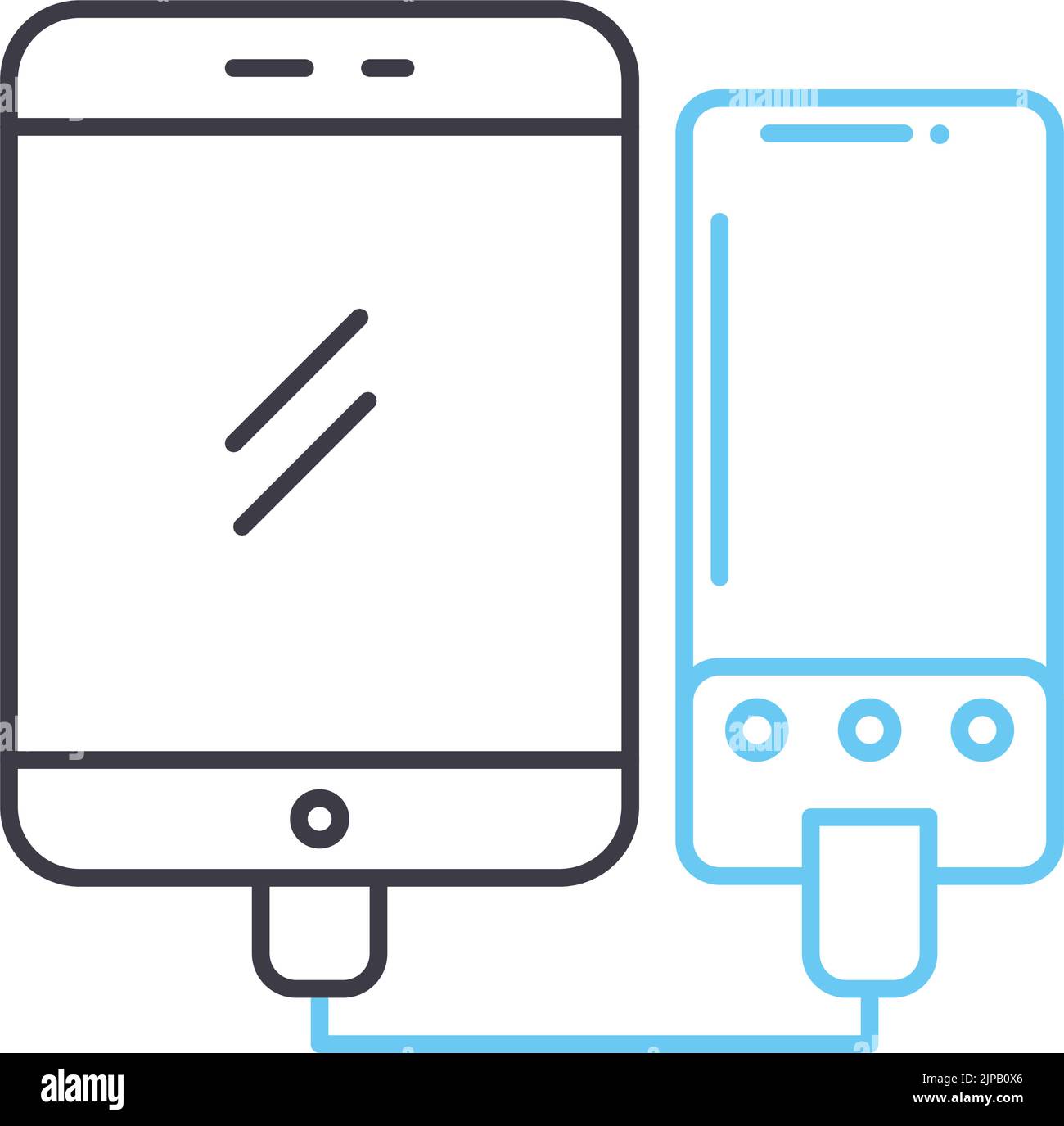 power bank line icon, outline symbol, vector illustration, concept sign ...