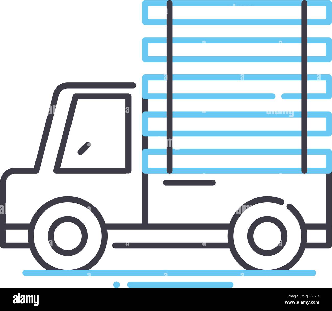 truck line icon, outline symbol, vector illustration, concept sign ...