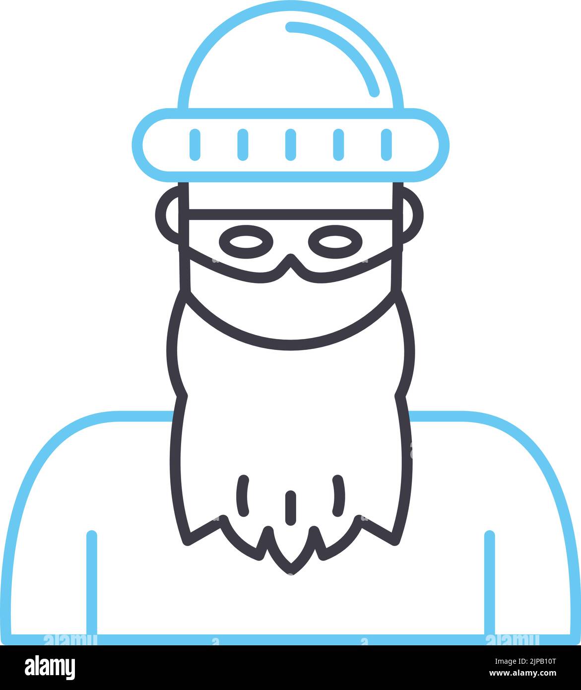 villain line icon, outline symbol, vector illustration, concept sign ...