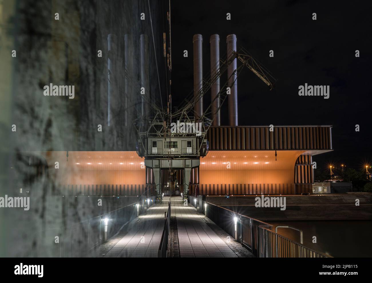 historic crane in the harbor of wuerzburg Stock Photo - Alamy