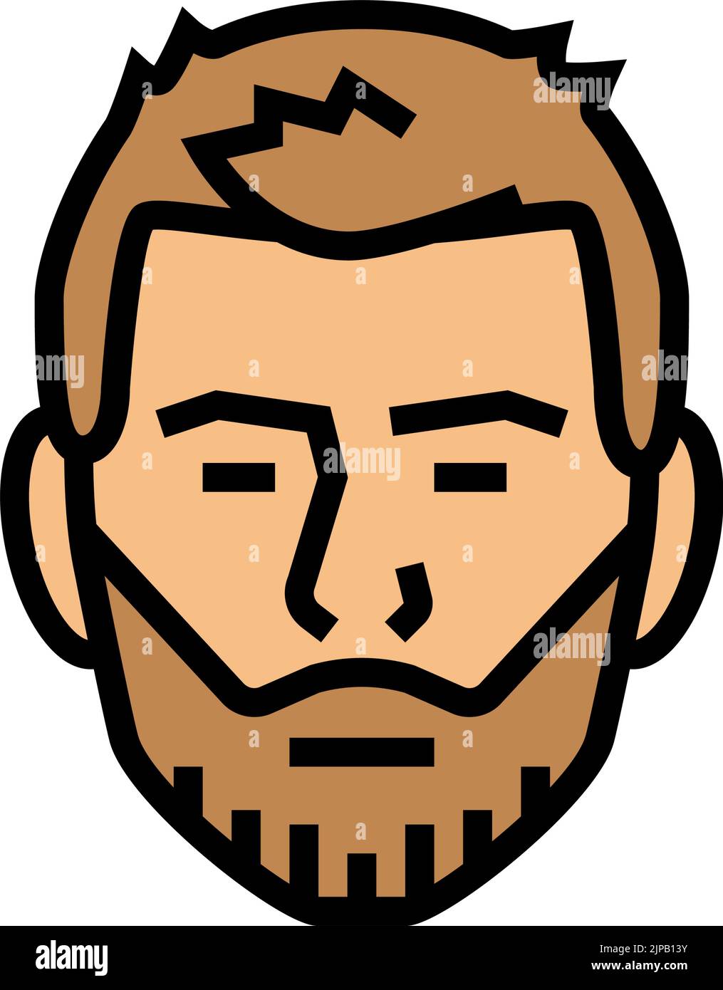 short beard hair style color icon vector illustration Stock Vector ...
