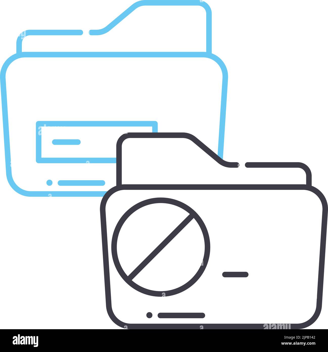 prevent document line icon, outline symbol, vector illustration ...