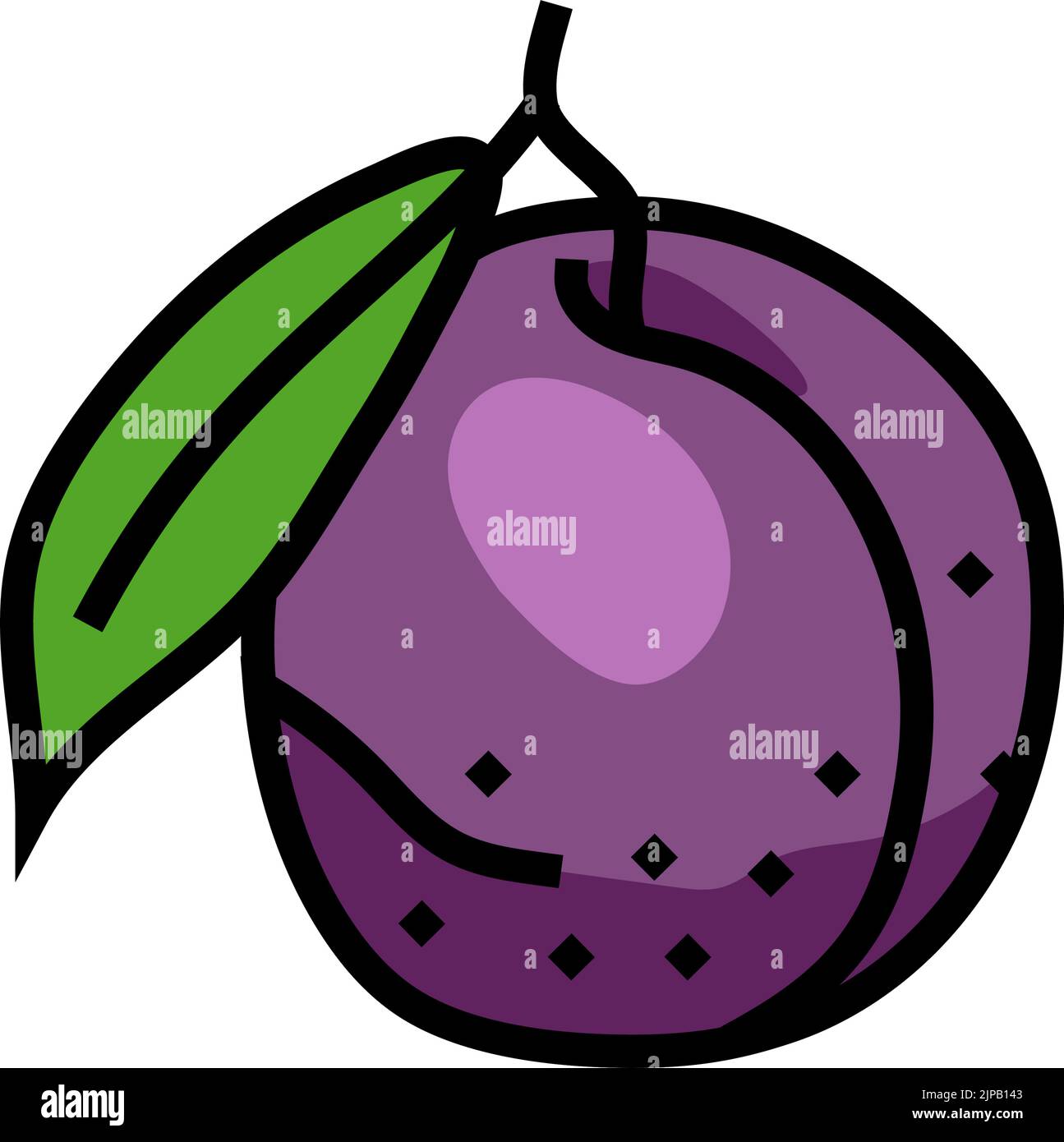 plum purple leaf color icon vector illustration Stock Vector Image ...