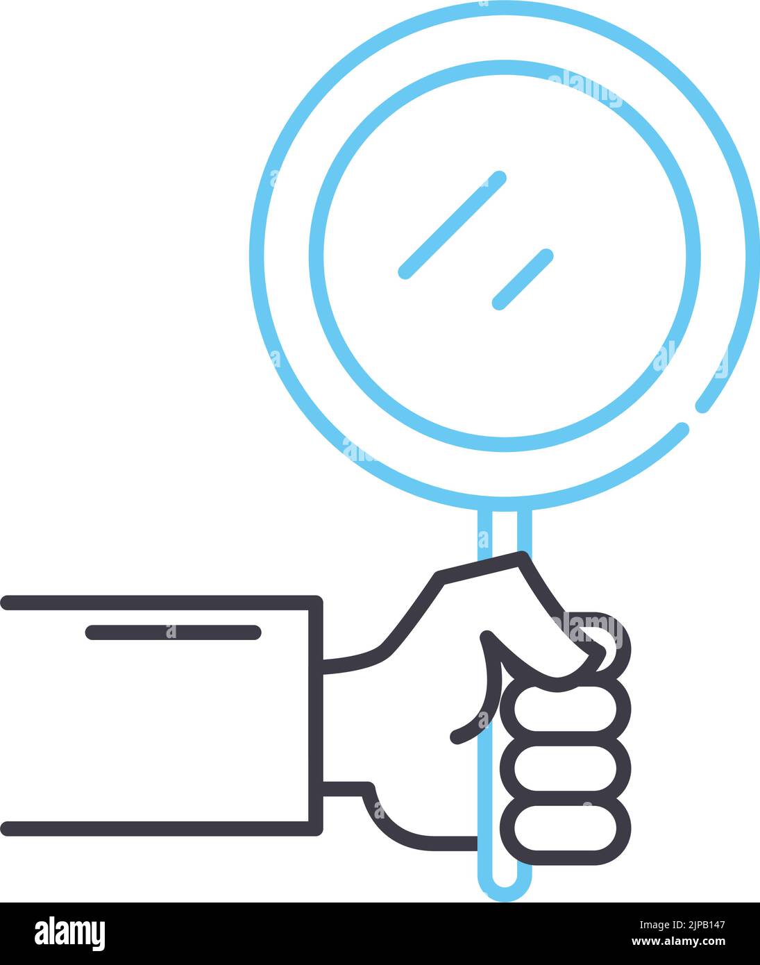 magnifying line icon, outline symbol, vector illustration, concept sign ...