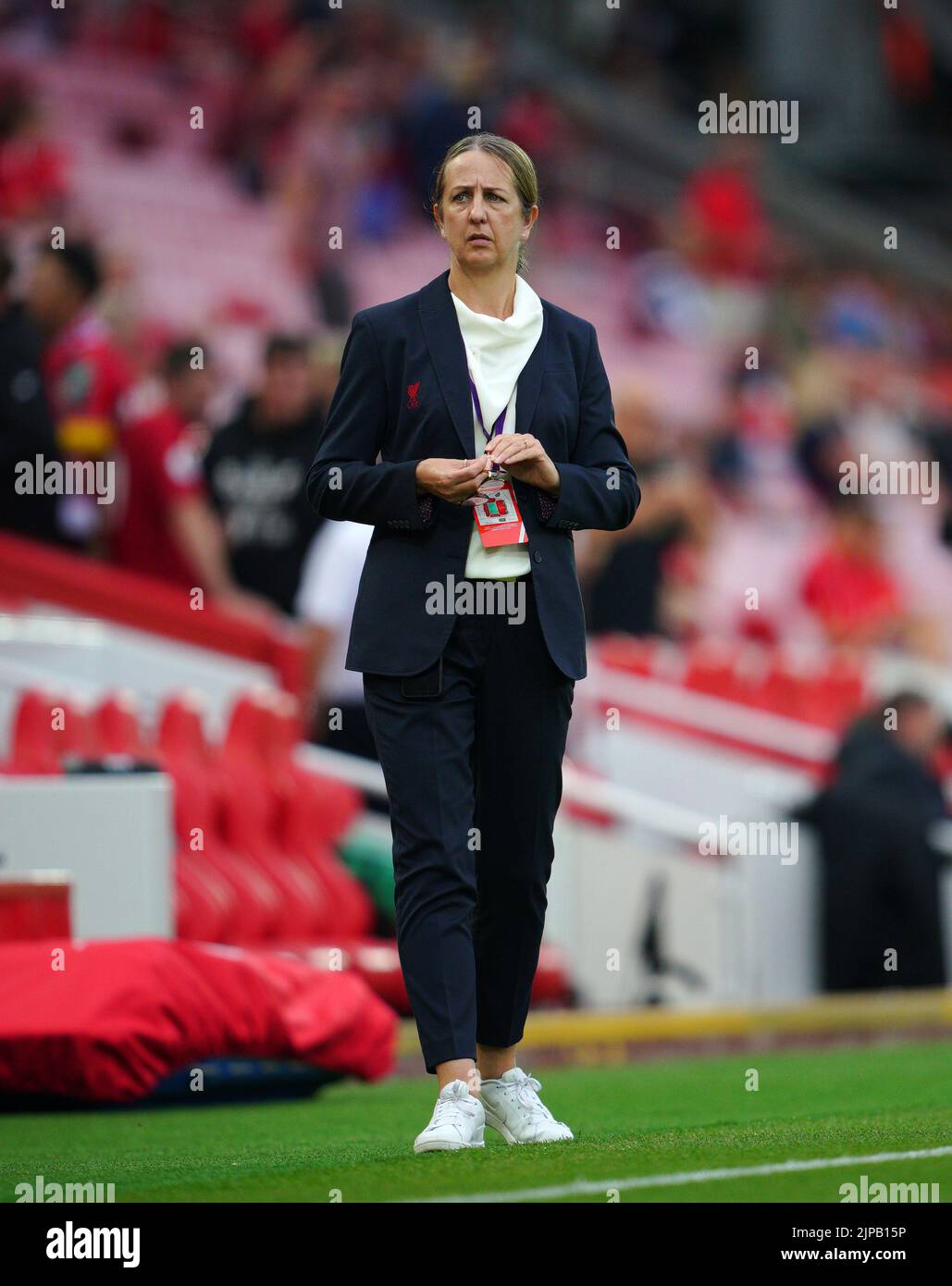 Liverpool head of press Kate Thompson during the Premier League match ...