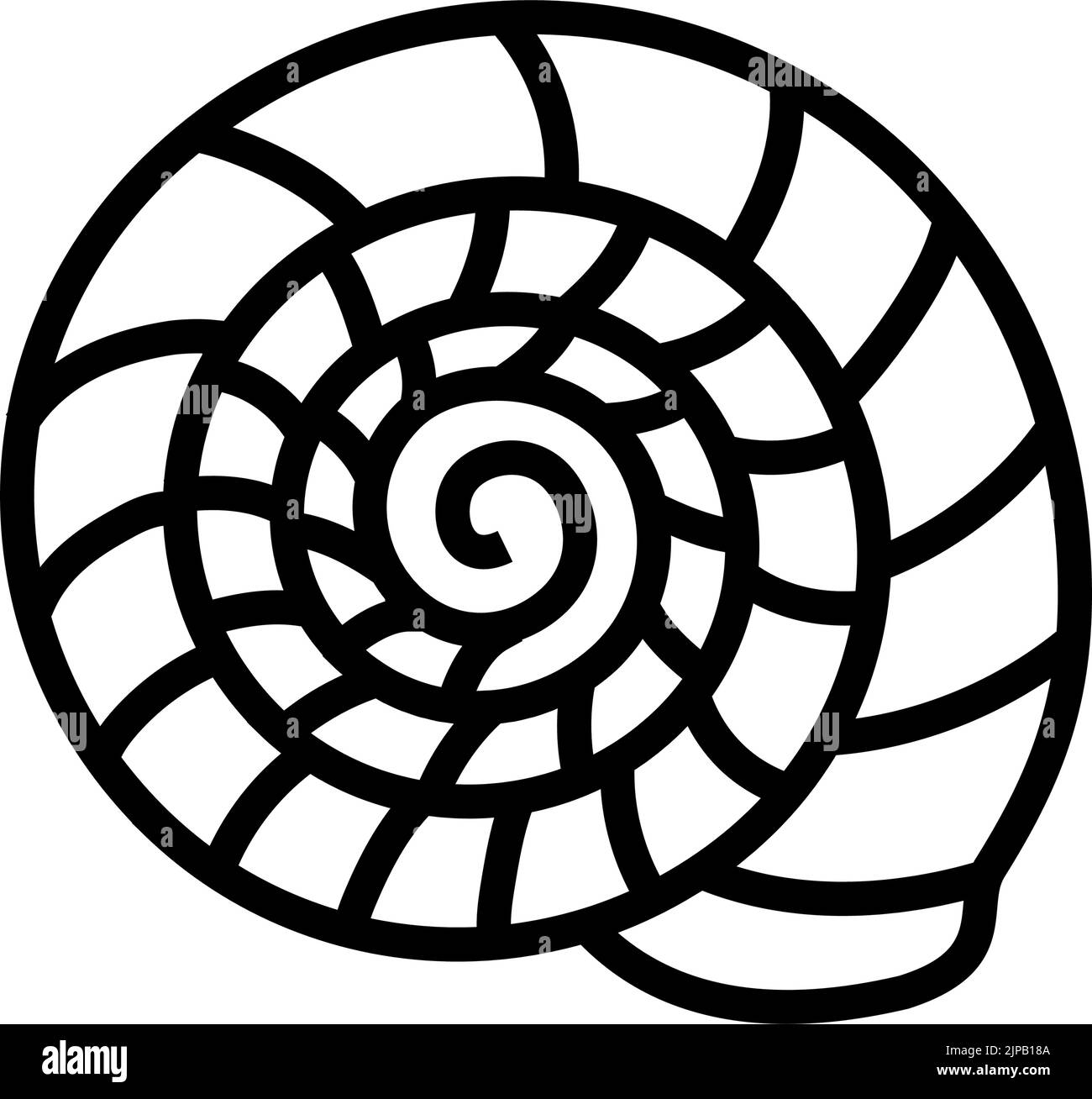 spiral seashell beach line icon vector illustration Stock Vector Image ...