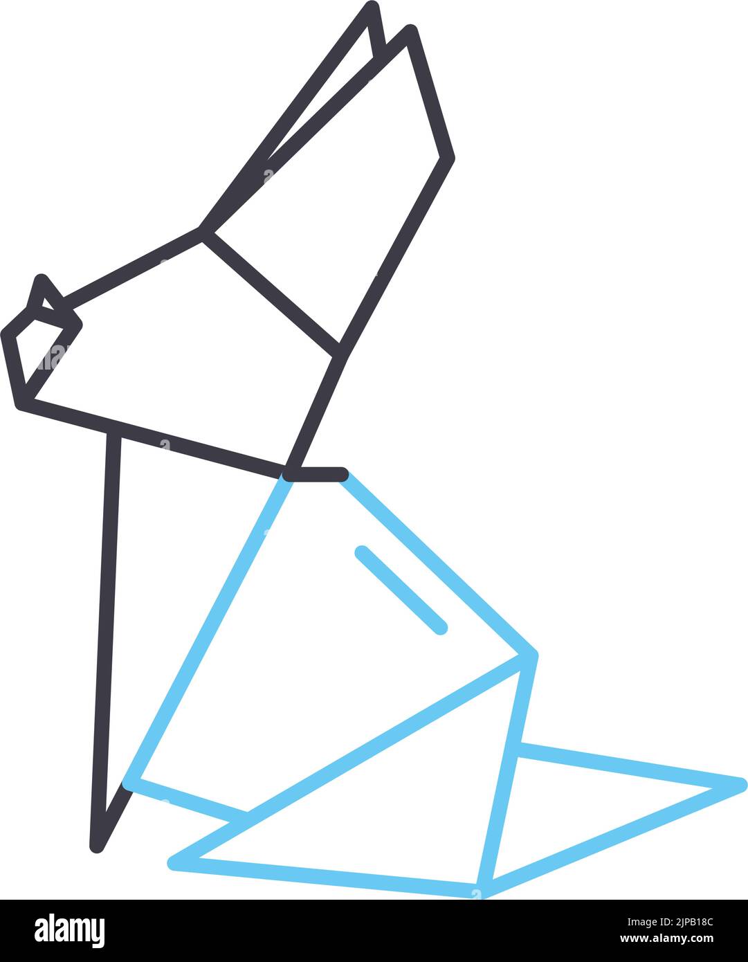 origami line icon, outline symbol, vector illustration, concept sign ...