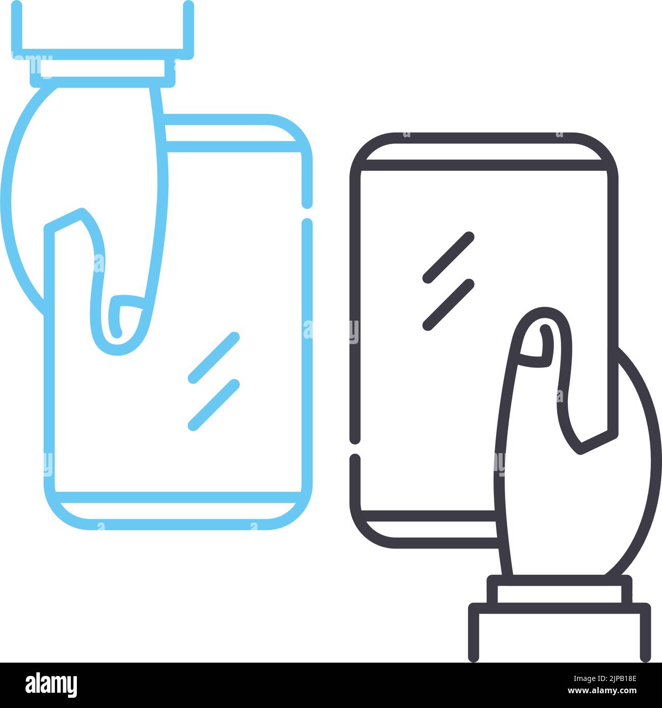 peer-to-peer payments line icon, outline symbol, vector illustration ...