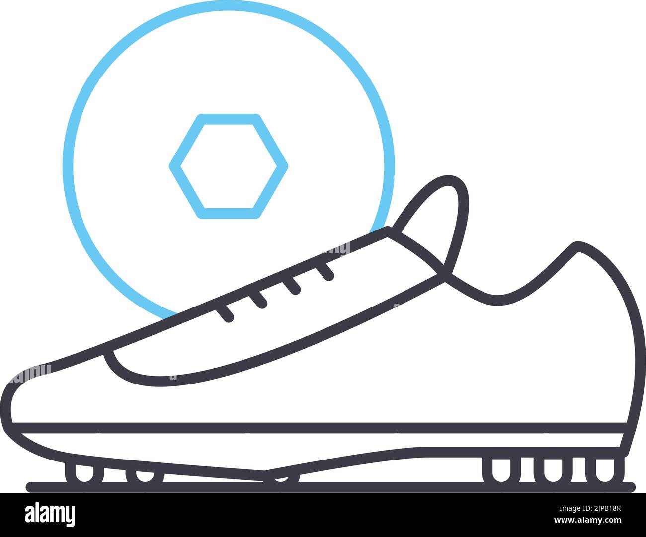 soccer boots line icon, outline symbol, vector illustration, concept ...
