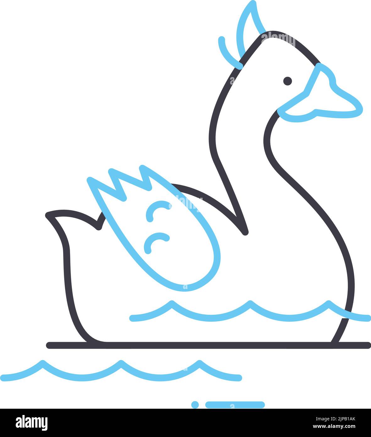 geese line icon, outline symbol, vector illustration, concept sign ... geese line icon, outline symbol, vector illustration, concept sign ...