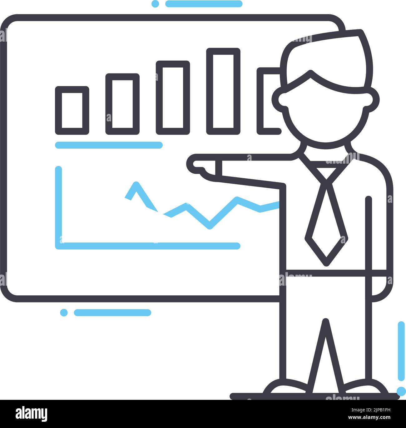 presentation line icon, outline symbol, vector illustration, concept ...
