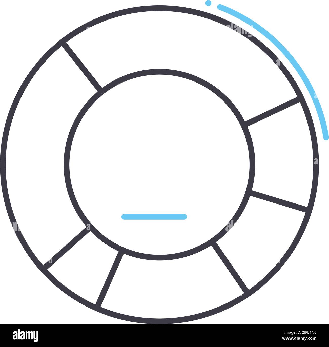 market shares line icon, outline symbol, vector illustration, concept ...