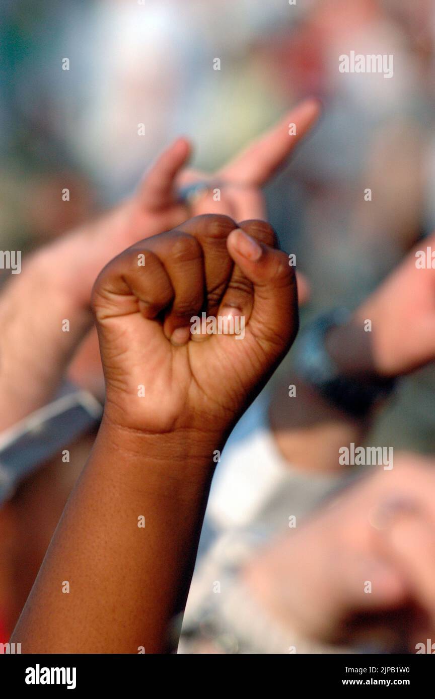 black hand with gesture Preacher Rick Gage of his Atlanta Ministry and ...