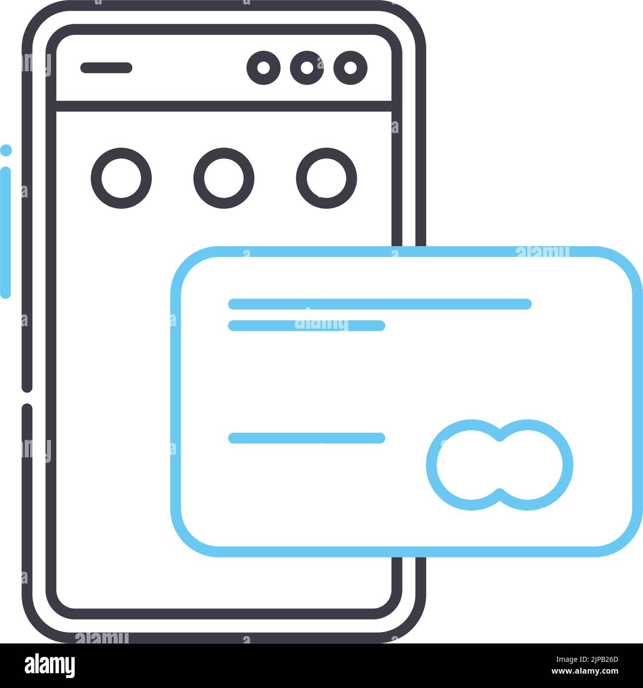 mobile banking line icon, outline symbol, vector illustration, concept ...