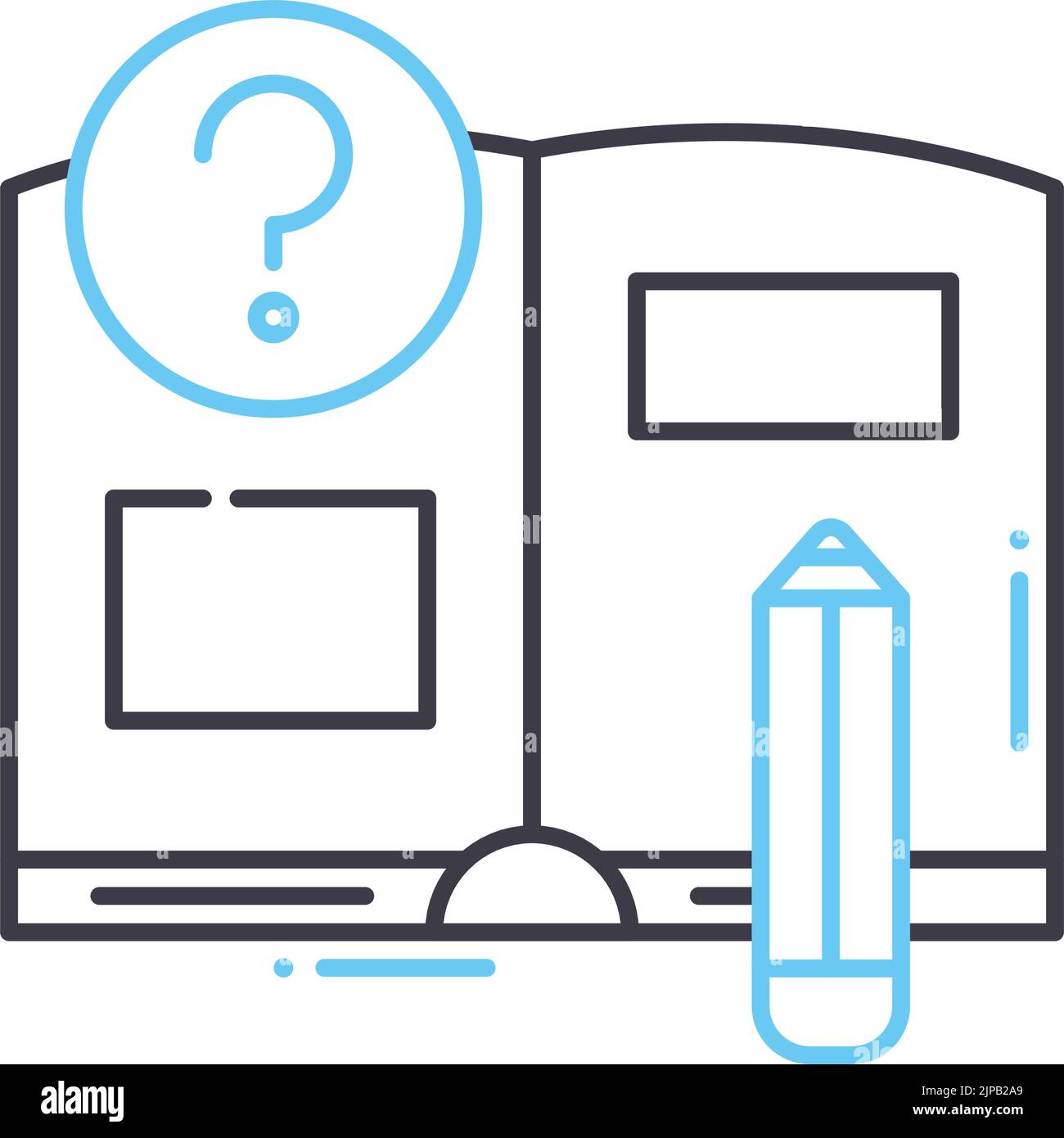 problem learning line icon, outline symbol, vector illustration ...