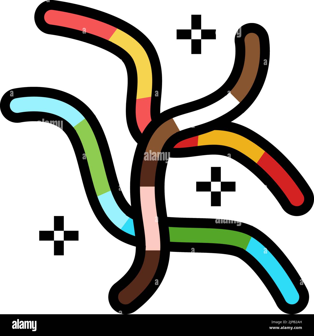 worm jelly candy gummy color icon vector illustration Stock Vector ...