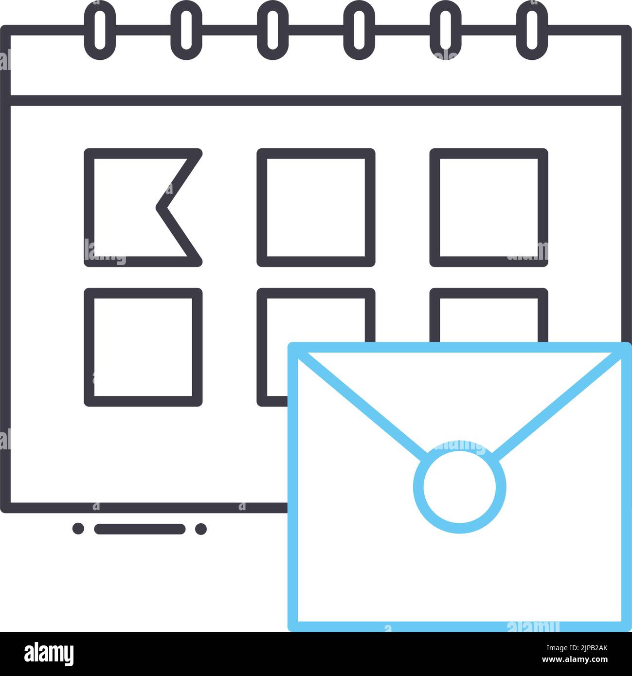 schedule line icon, outline symbol, vector illustration, concept sign ...