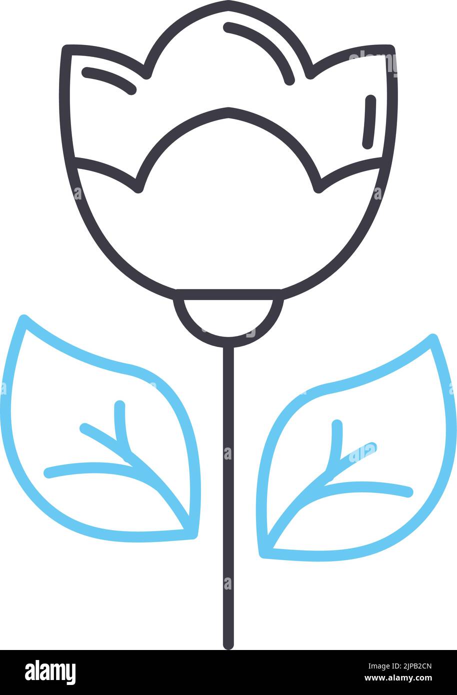 flower line icon, outline symbol, vector illustration, concept sign ...