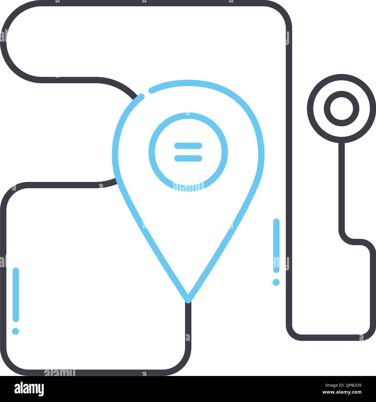 route line icon, outline symbol, vector illustration, concept sign ...