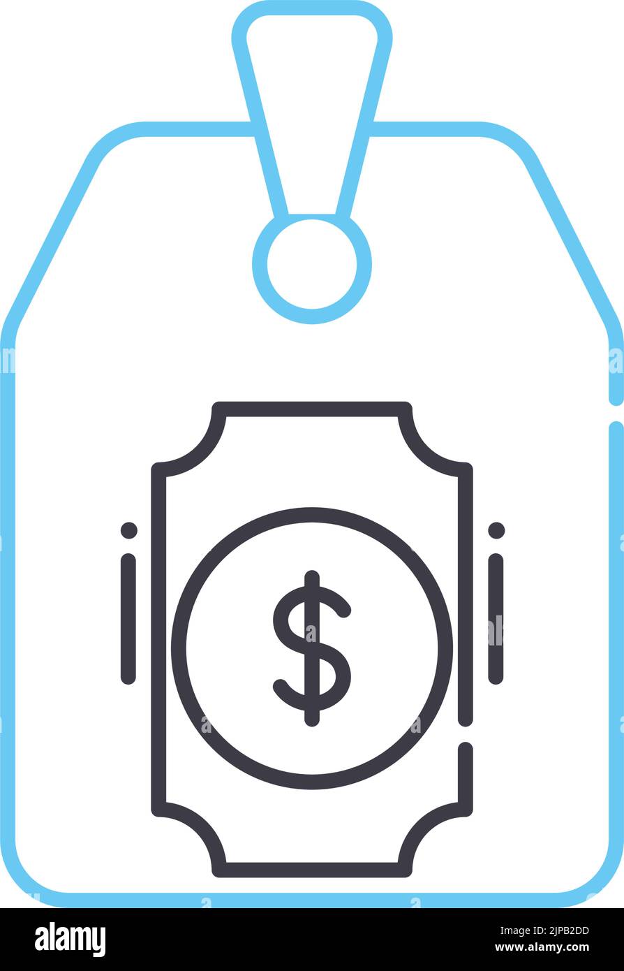 product tag line icon, outline symbol, vector illustration, concept ...