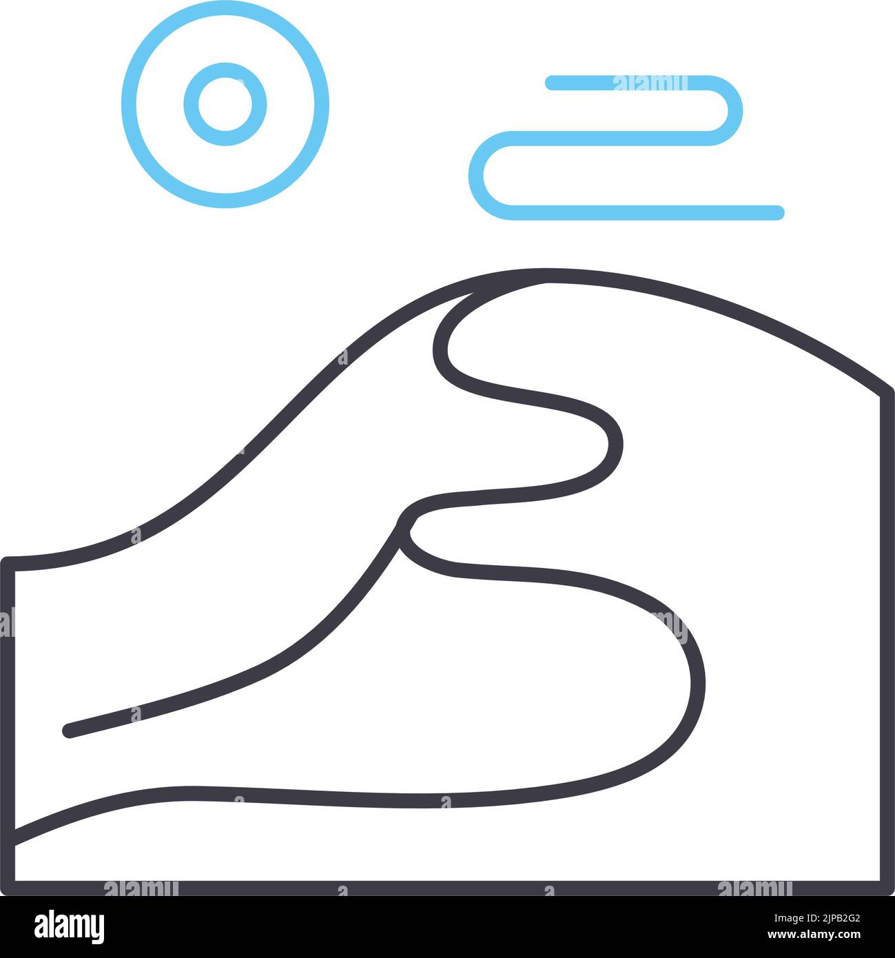 Sand Dune Line Icon Outline Symbol Vector Illustration Concept Sign