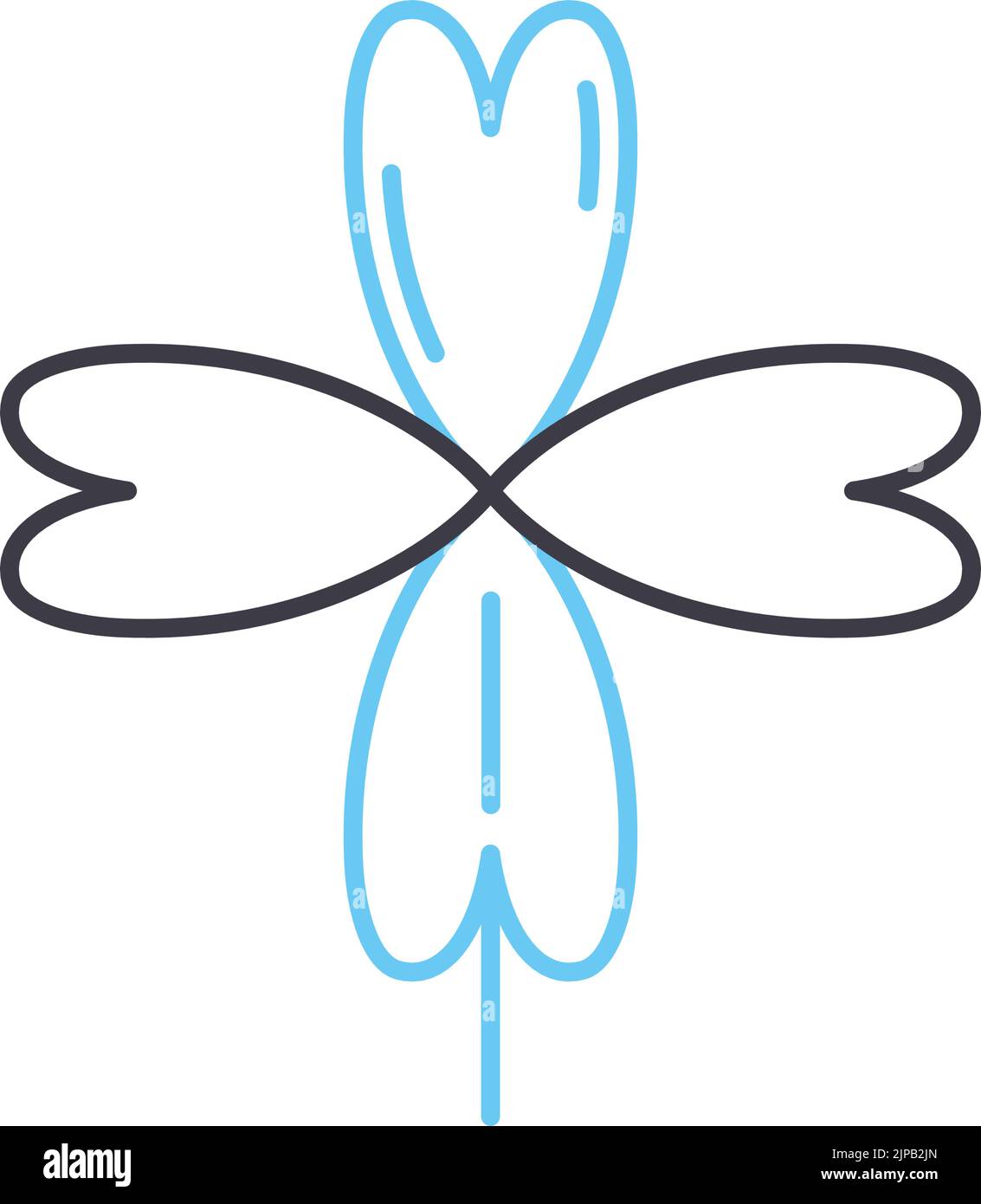 lucky clover line icon, outline symbol, vector illustration, concept ...