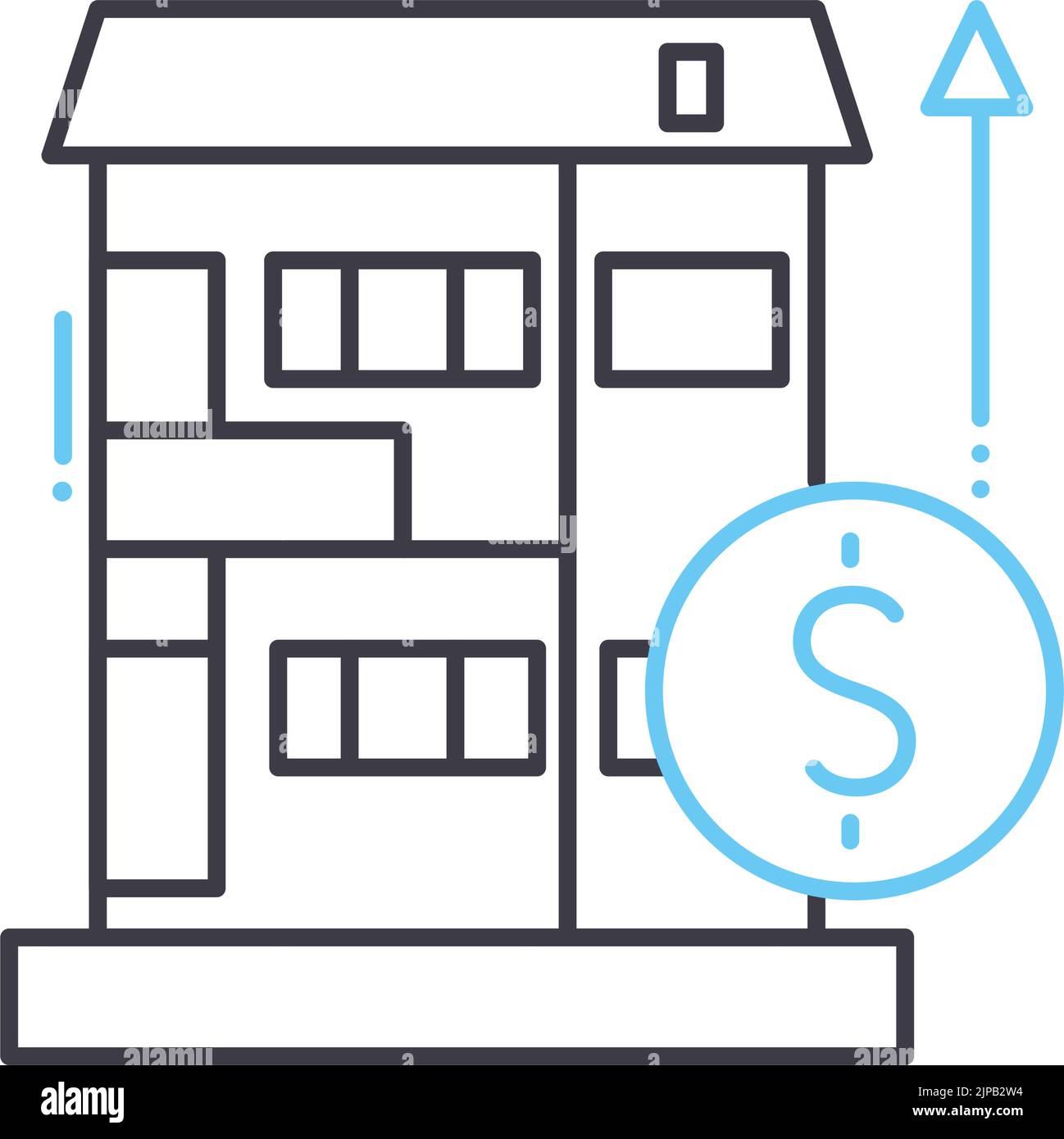 housing payments line icon, outline symbol, vector illustration ...
