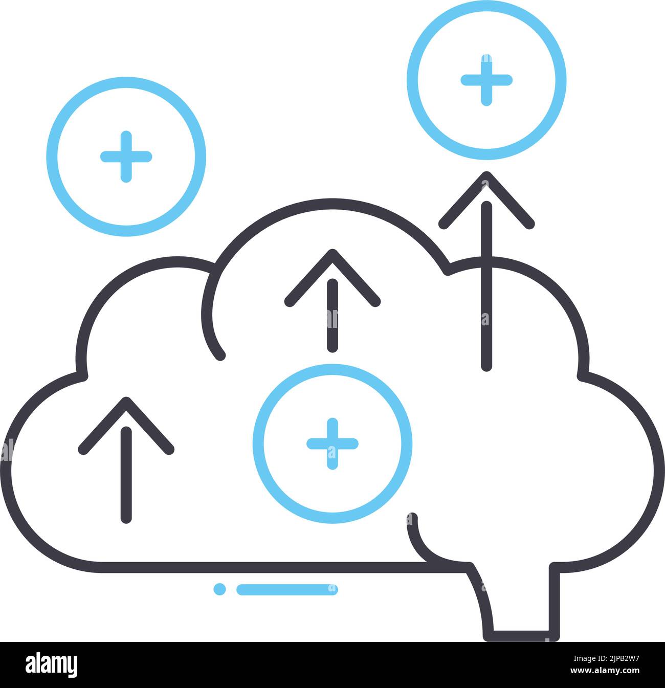 positive thinking mind line icon, outline symbol, vector illustration, concept sign Stock Vector ...