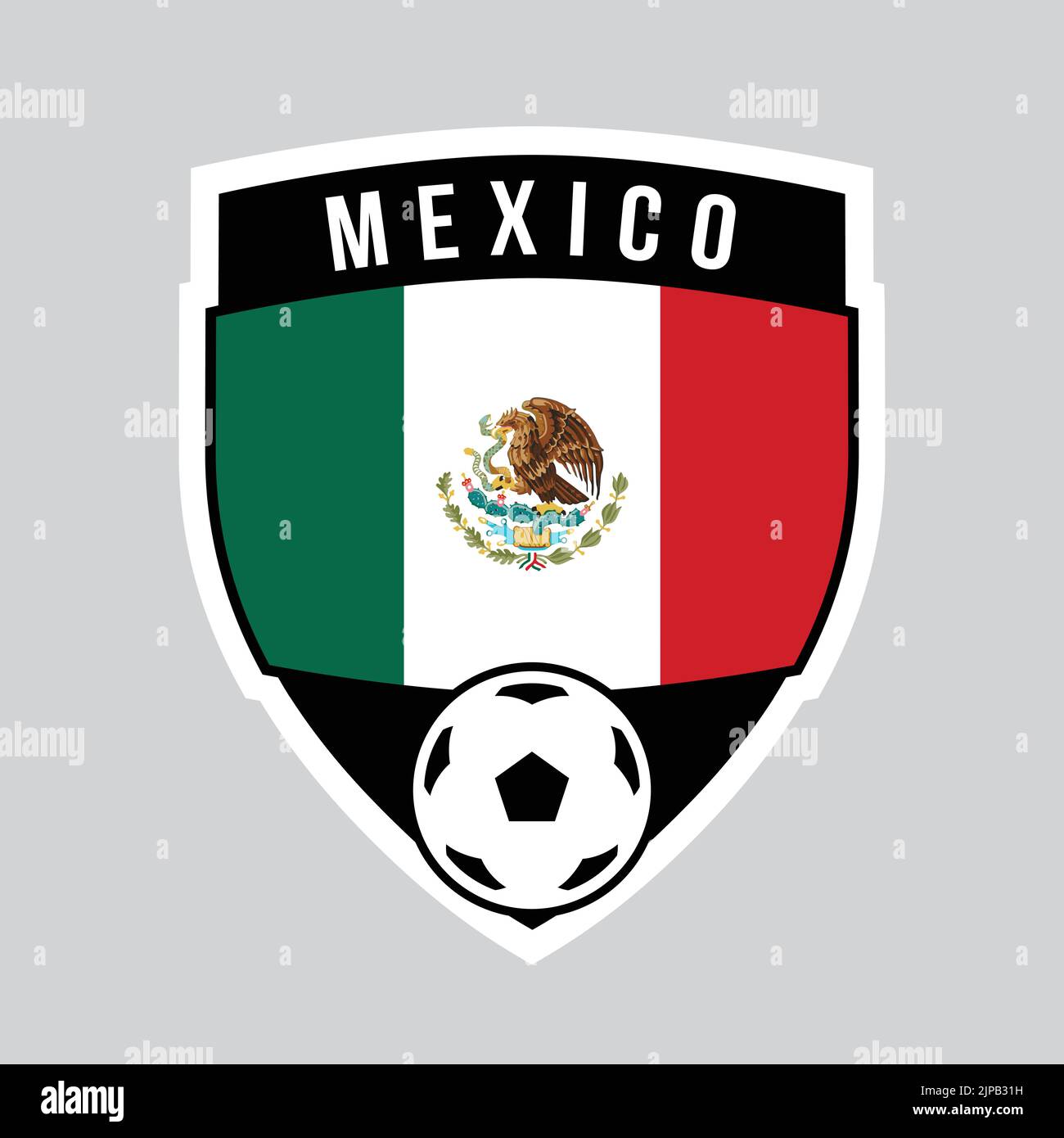 Illustration of Mexico Shield Team Badge for Football Tournament Stock ...