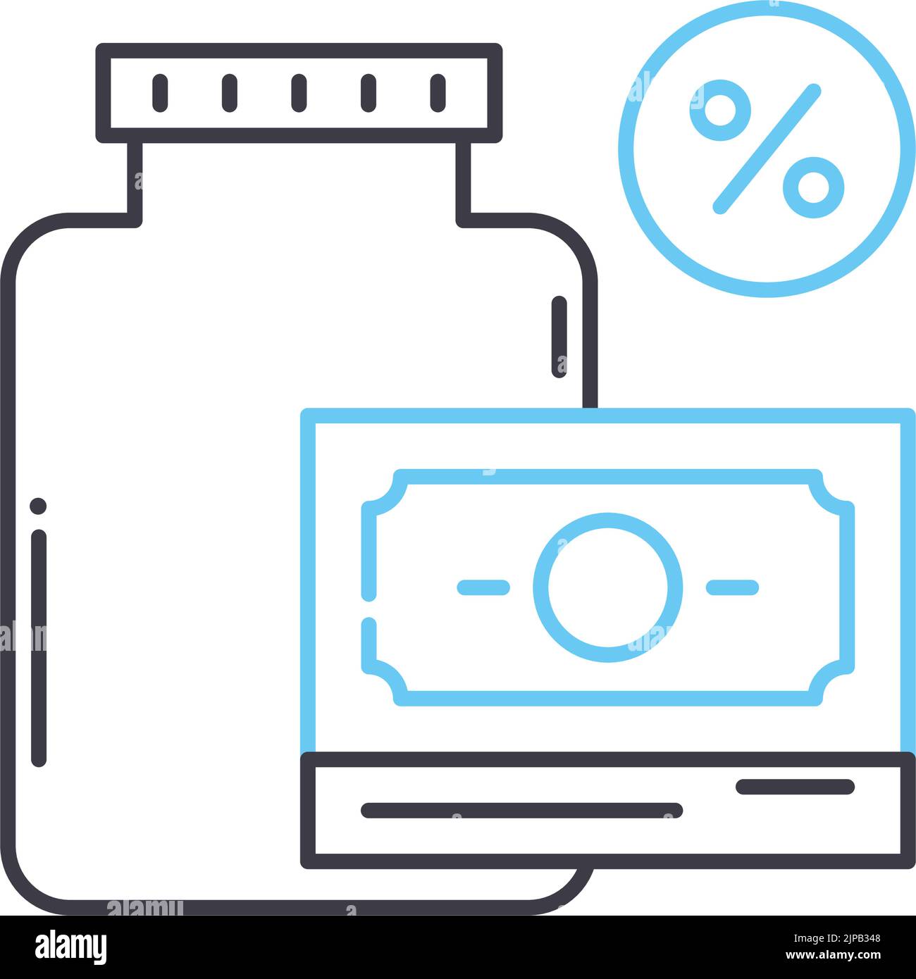 gross income line icon, outline symbol, vector illustration, concept ...