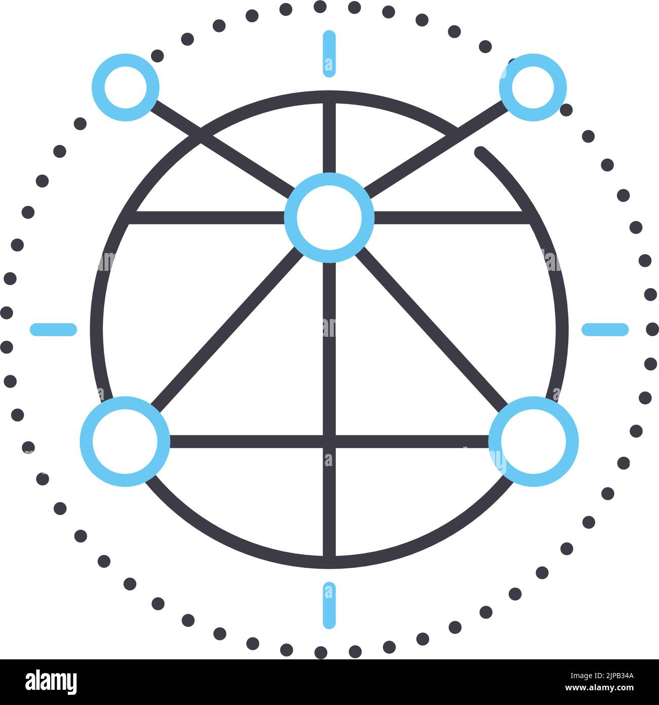 global connections line icon, outline symbol, vector illustration, concept sign Stock Vector ...
