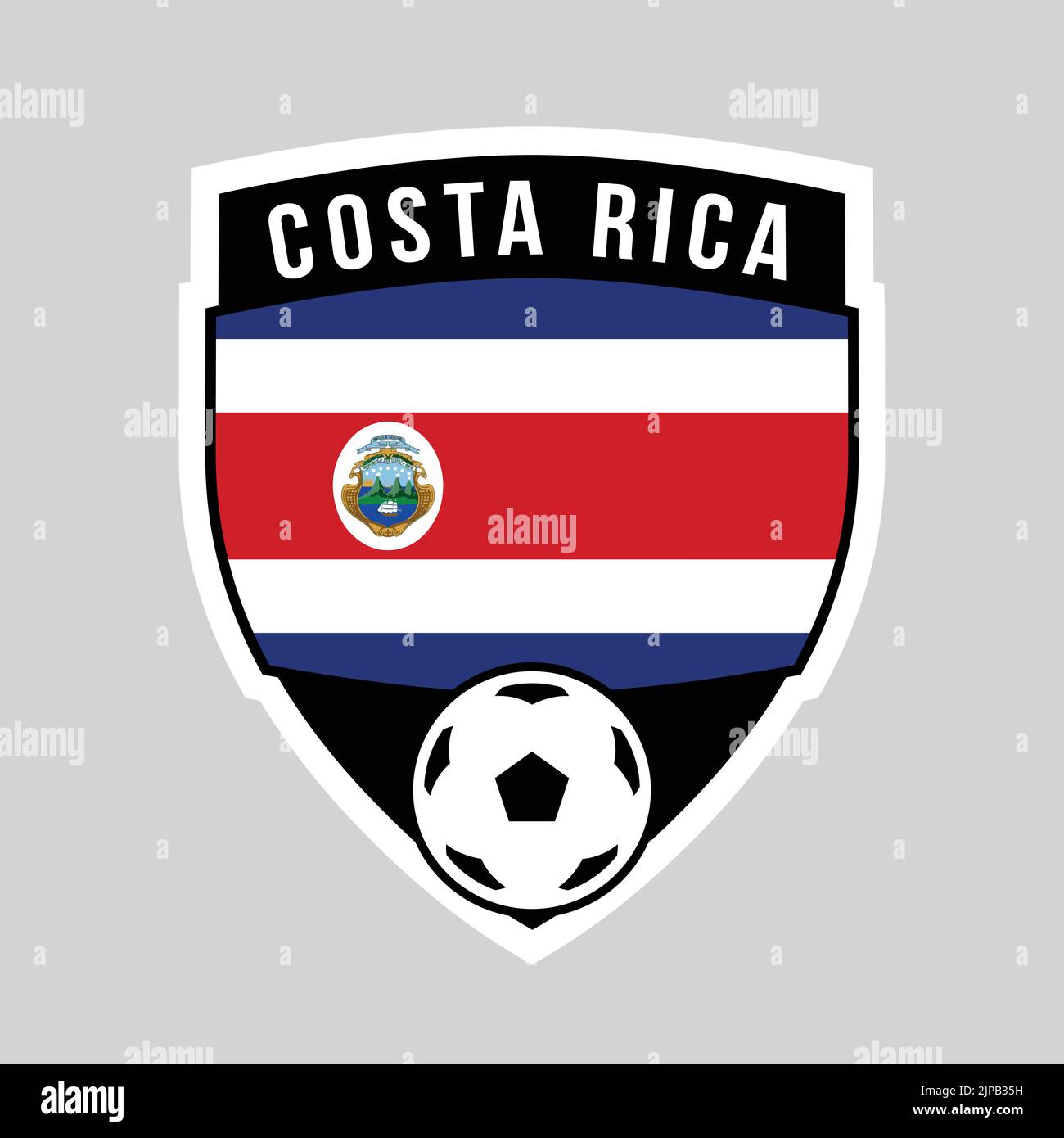 Illustration of Costa Rica Shield Team Badge for Football Tournament ...