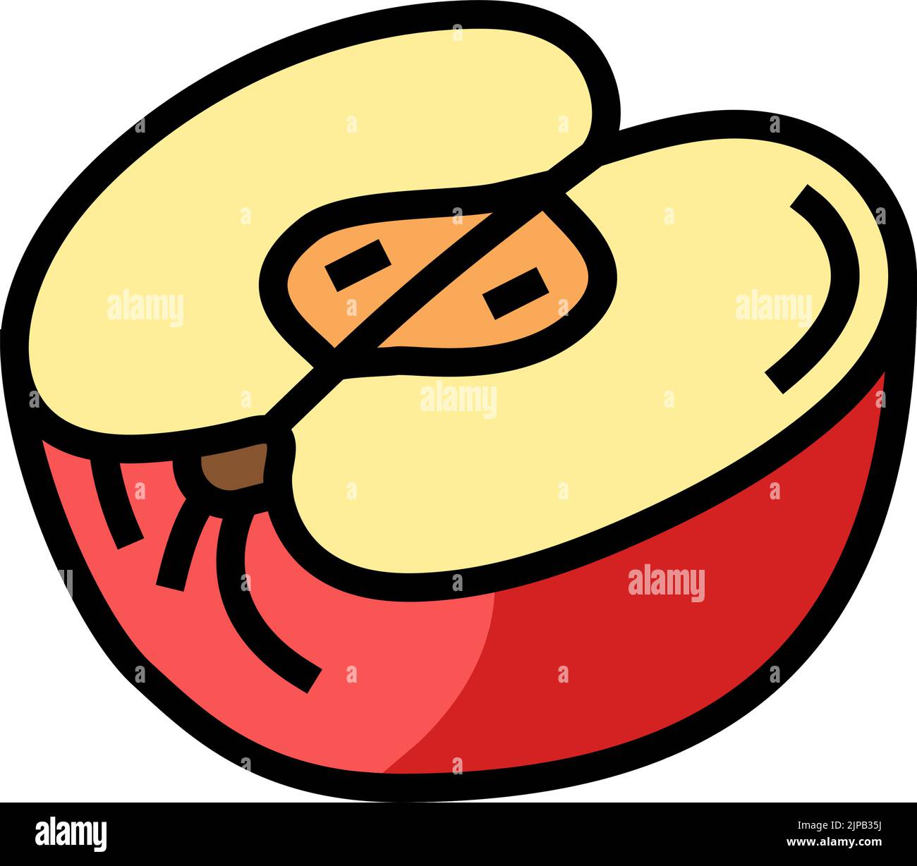 red cut apple color icon vector illustration Stock Vector Image & Art ...