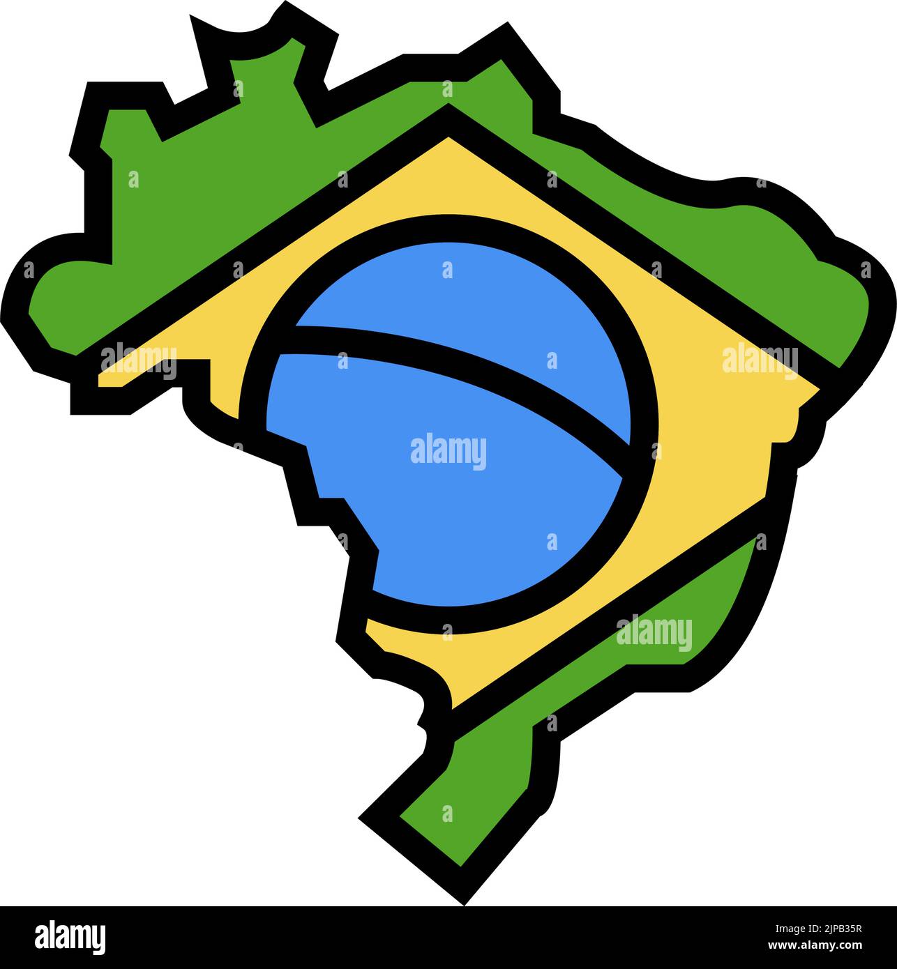 brazil country map flag color icon vector illustration Stock Vector ...