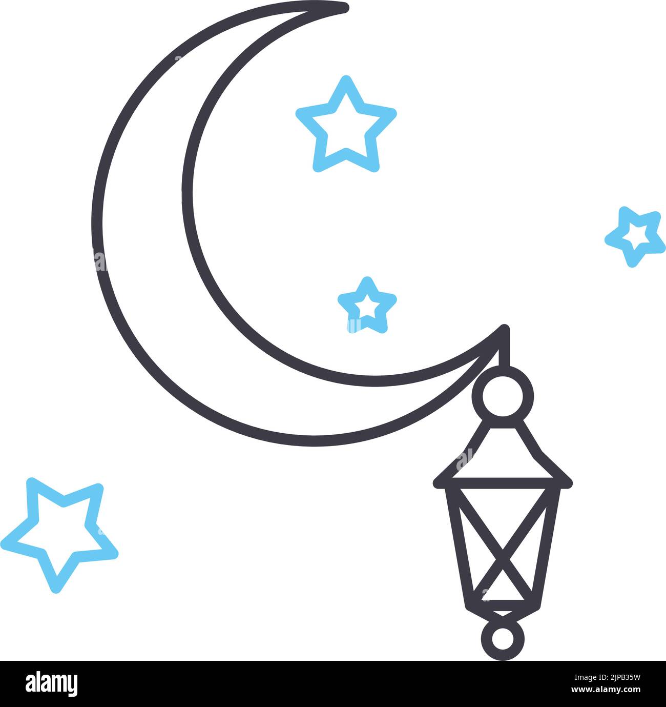 ramadan kareem line icon, outline symbol, vector illustration, concept ...