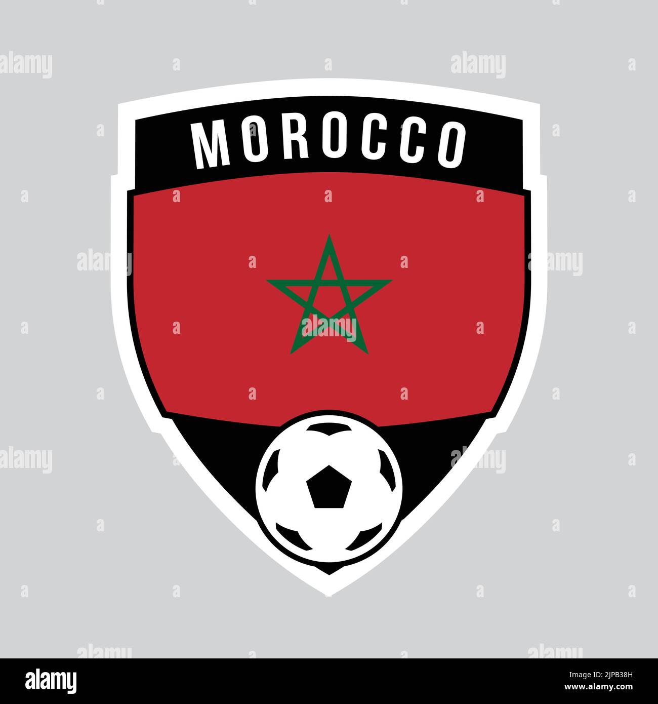 Illustration of Morocco Shield Team Badge for Football Tournament Stock ...